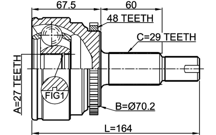 Outer CV Joint 27X70.2X29 FEBEST 2910-DIIIF OEM TDJ500040 | eBay Outer CV Joint 27X70.2X29 FEBEST 2910-DIIIF OEM TDJ500040 | eBay